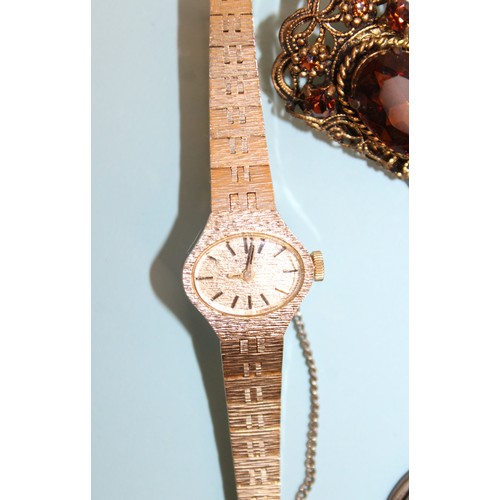 Mixed Jewellery Items In Tin Inc- Rotary Watch/Brooch/Cameo Brooch ...