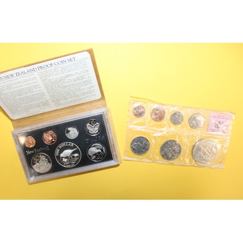 Two New Zealand Coin Sets Inc-1967 UC Coins & 1985 Proof Coin Set