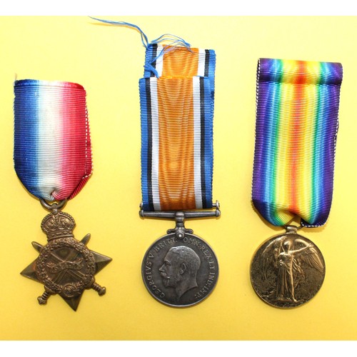 3 x WWI Medals Star/British War/Victory Medal 14074 PTE. J. EMMETT. R ...