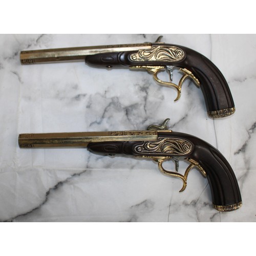 Pair Of Flintlock Pistols (Forsyth Patent) Inscribed With Joseph Kinner ...