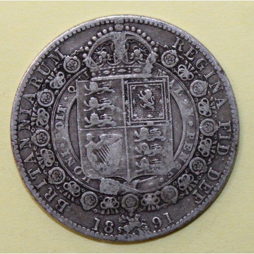 1891 Half Crown Coin