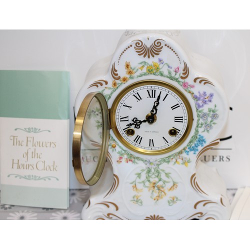 The Flowers Of The Hours Clock, Crafted In Fine Franklin Porcelin, Hand ...