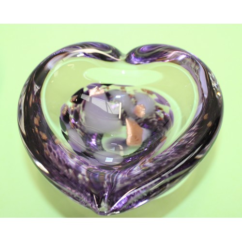 A Collectable Caithness Vase 7'' And A Caithness Heart Shaped Bowl 2 ...