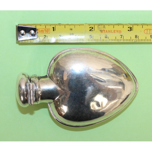 Silver Hallmarked Stamped W.C Heart Shaped Flask