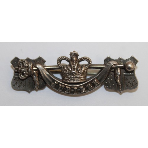 Antique Silver Stamped M & J "JUBILEE" Brooch Queen Victoria's 50th ...