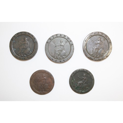 3 x Collectable Cartwheel Two Pence Pieces And 2 x Cartwheel Pennies