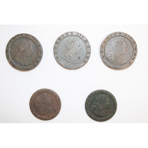 3 x Collectable Cartwheel Two Pence Pieces And 2 x Cartwheel Pennies
