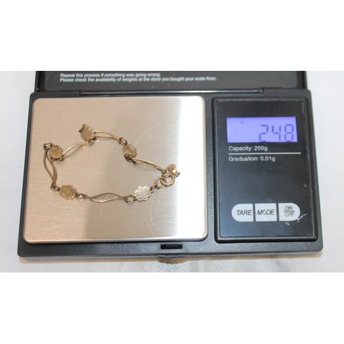 Stamped 9K Gold Bracelet Total Weight-2.48g