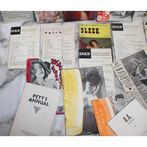 A Selection Adult Only Booklets Inc: Vivid/Fiesta/U.S Glamour/Sleek/ And Pett's Annual Etc