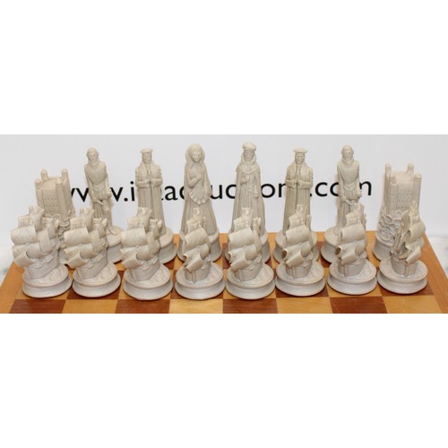 A Unique Elizabethan Style Chess Board And Chess Set REPLICA Board Size ...