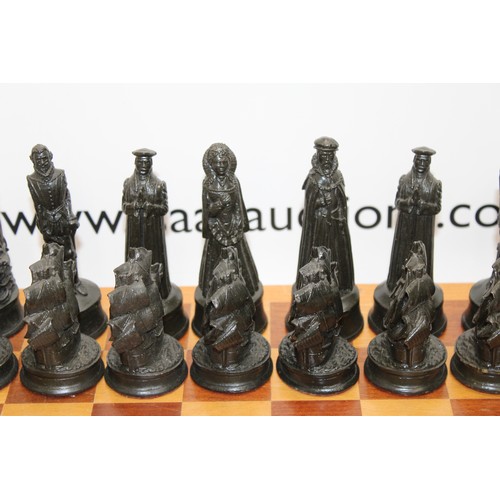 A Unique Elizabethan Style Chess Board And Chess Set REPLICA Board Size ...