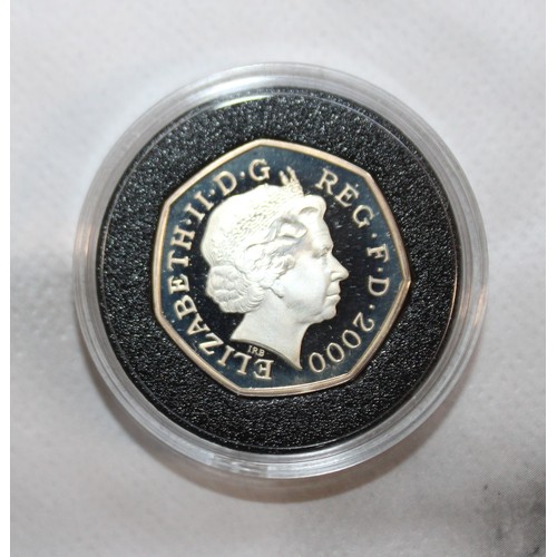Boxed Royal Mint 150 Years Of Public Libraries 1850-2000 50p Peace