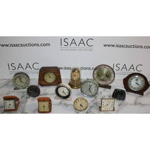 A Quantity Of Vintage Clocks Including Makes From Smith Alarm, Swiza ...