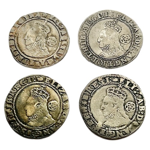 Elizabeth I sixpences (4), 1576-1601 AD. Third & fourth issue, sixth ...