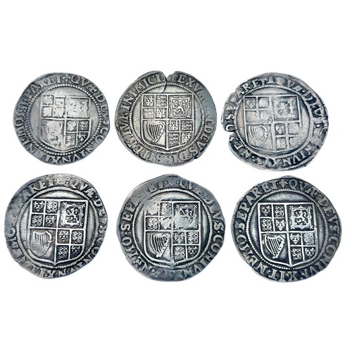James I shillings (6), first-third coinage, 1603-1625 AD. i.m, thistle ...