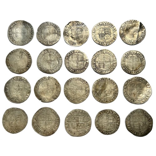 Elizabeth I shillings (20), 1558-1602 AD. First, second and seventh ...