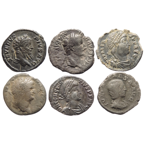 Roman silver coin group, Tiberius tribute penny denarius, siliqua of ...