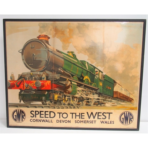 Great Western Railway original poster "SPEED TO THE WEST" published in ...