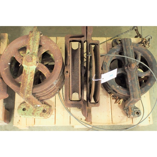 British Railways signal cable pulley wheels - single x 2, double x 1 ...