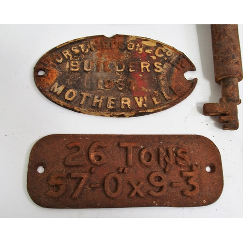 Miscellaneous hardware including steel cased phone, C/I wagon plates ...