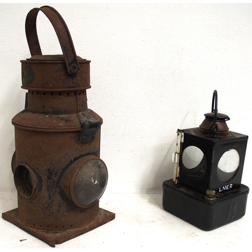 GNR drop in signal lamp case, a little rickety, also an LNER signal ...