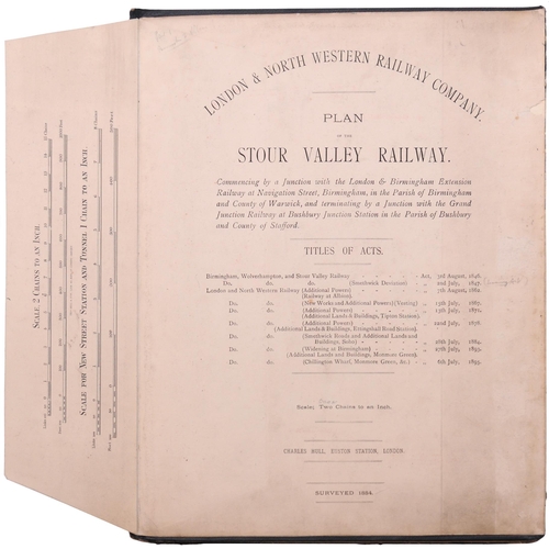 359 - A set of coloured plans, LNWR, STOUR VALLEY RAILWAY. No 1, 1884 ...