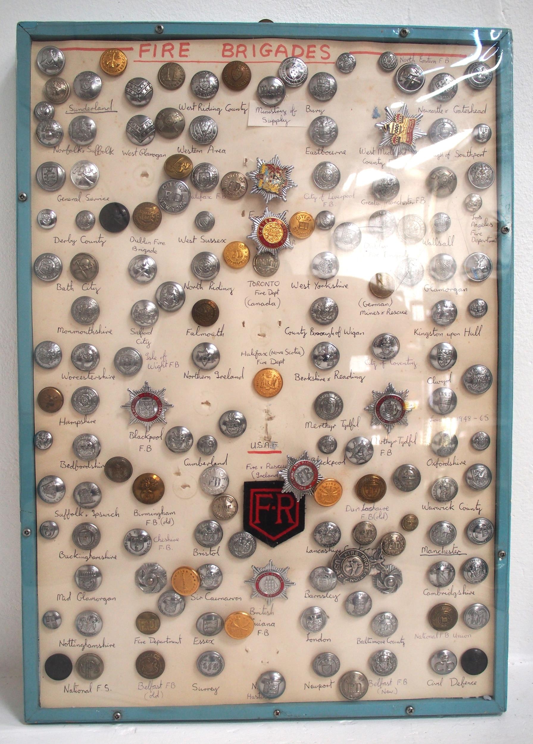 Mounted UK Fire Brigade uniform buttons & badges - over 100. (D2 ...