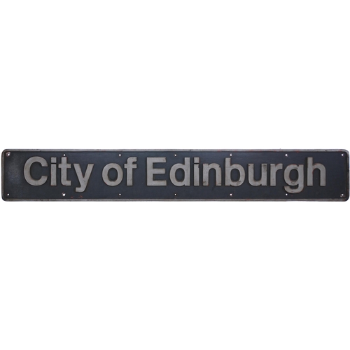 128 - A locomotive nameplate, CITY OF EDINBURGH, from a Class 86 ...