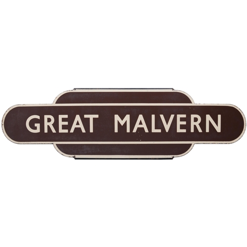 A BR(W) totem sign, GREAT MALVERN, (h/f), from the Worcester to ...