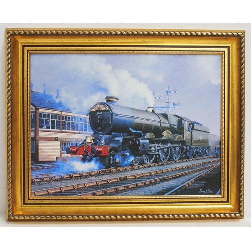 377 - Original framed painting of GWR King Class locomotive 6000, King ...