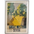GWR double royal poster "GO GREAT WESTERN TO DEVON" framed & glazed ...