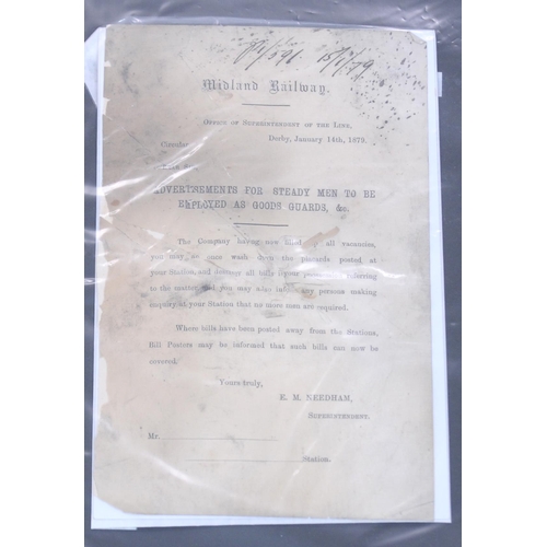 Collection of Midland Railway paperwork, a wide variety of items ...