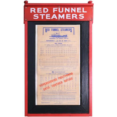 103 - A Red Funnel Steamers poster board header, enamel, 18½