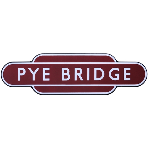 139 - A BR(M) totem sign, PYE BRIDGE, (f/f), from the Erewash valley ...