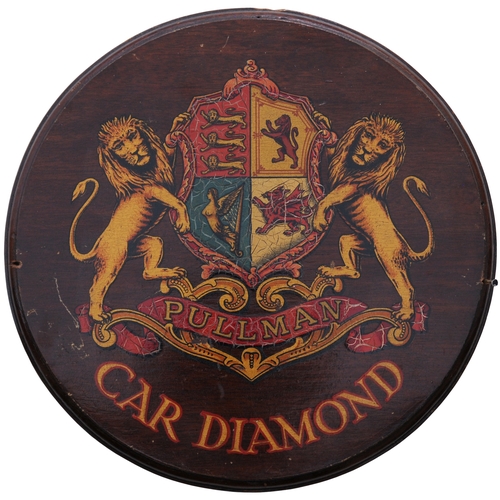 265 - A Pullman coat of arms plaque, CAR DIAMOND, transfer mounted on a 9