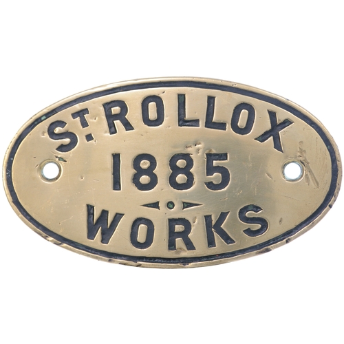 447 - A worksplate, ST ROLLOX WORKS, 1885, from a Caledonian Railway 0 ...
