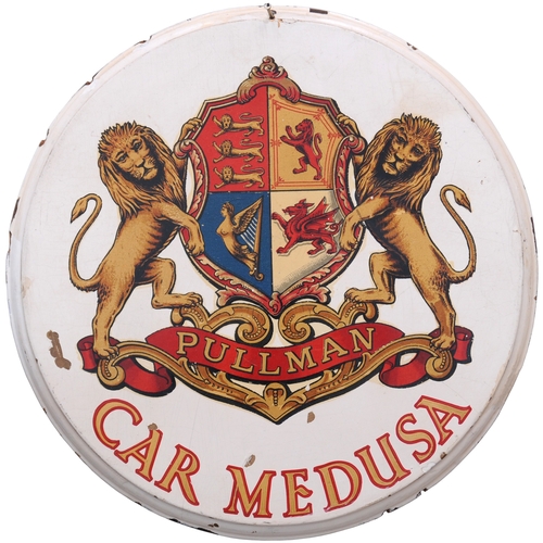 61 - A Pullman coat of arms plaque, CAR MEDUSA, transfer on painted ...