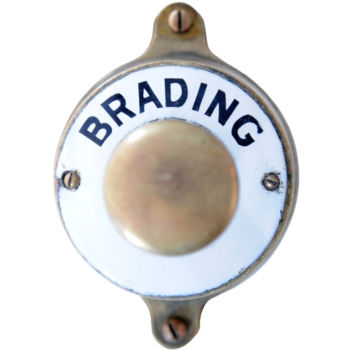 82 - A Southern Railway signal box plunger with enamel ring BRADING ...