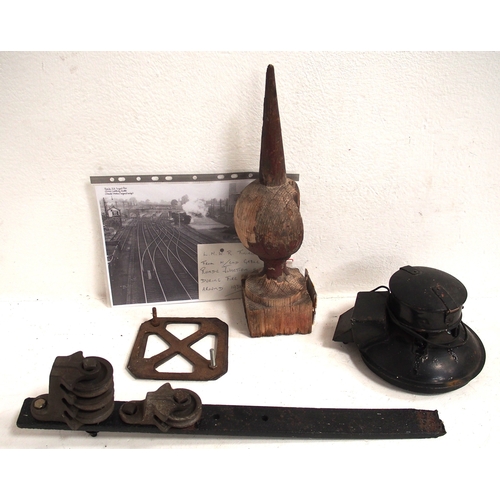 496 - Miscellaneous signalling items - LNWR Signal Box roof finial ...