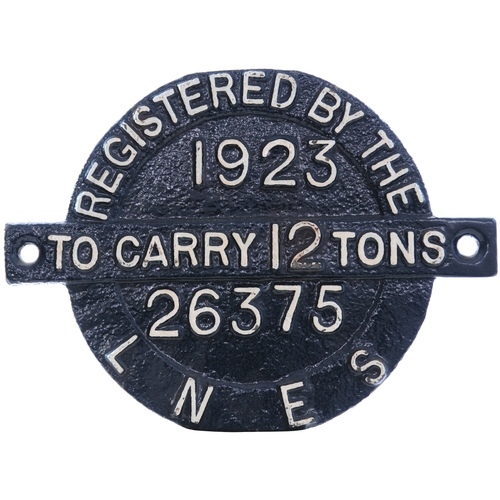 Wagon registration plates, (a) GCR 16523, 1923, 12T, (b) LM&SR-S, 166 ...