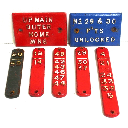LNWR C/I signal box lever back plates & lever plates some noted as from ...