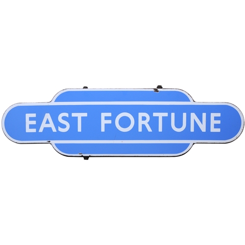 A BR(Sc) totem sign, EAST FORTUNE, (f/f), a station on the East Coast ...