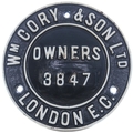 Wm Cory & Sons Ltd London EC Owners wagonplates 3847. (C3) (Dispatch by ...