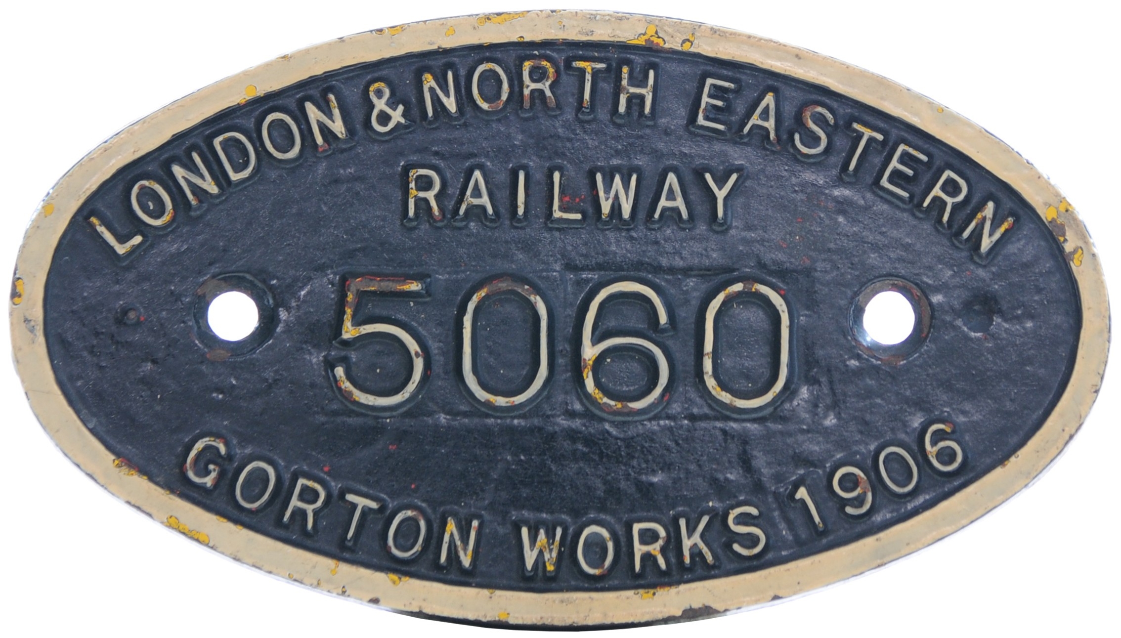 A worksplate, LONDON & NORTH EASTERN RAILWAY, 5060, GORTON WORKS, 1906 ...