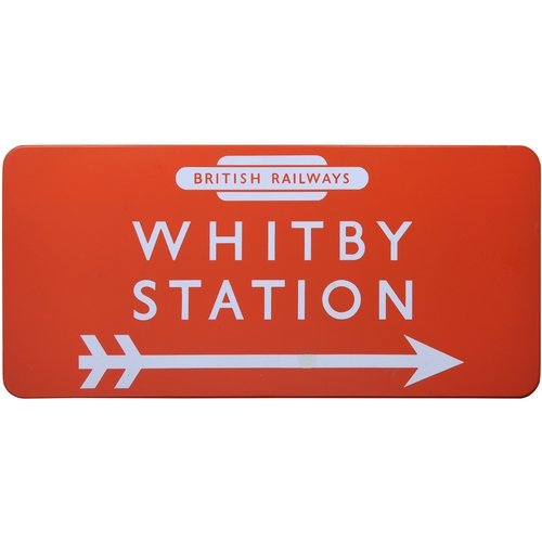 227 - A BR(NE) direction sign, BRITISH RAILWAYS, WHITBY STATION, (f/f ...