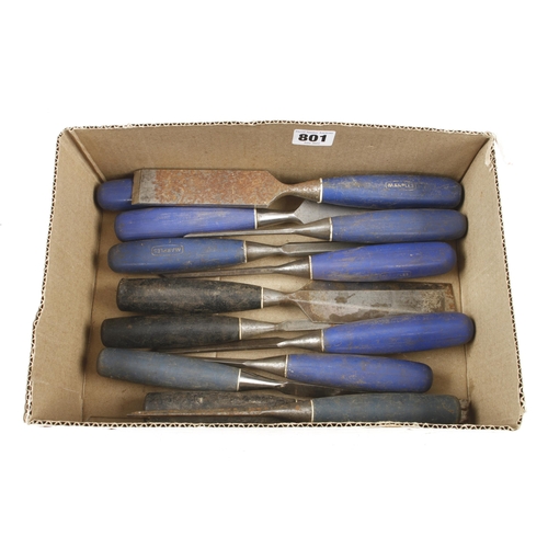 13 chisels by MARPLES and STANLEY with composite handles G