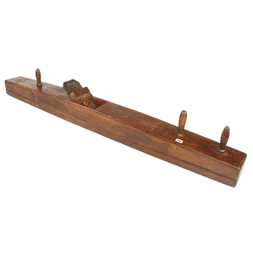 A quality 63" European jointer with 5" blade nicely decorated and dated ...