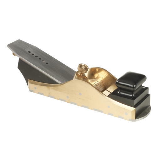 A fine, rare and little used adjustable brass mitre plane with d/t ...
