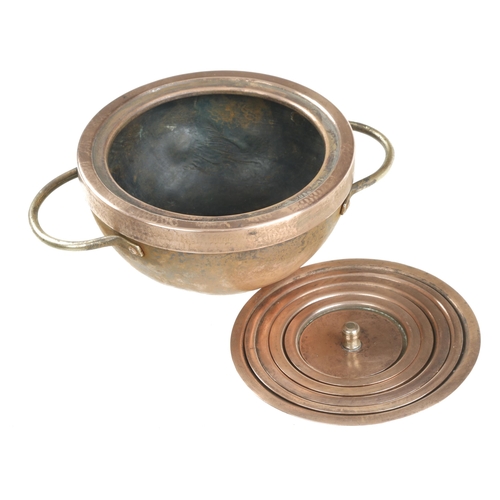 An early copper water bath with set of rings to take different crucible ...