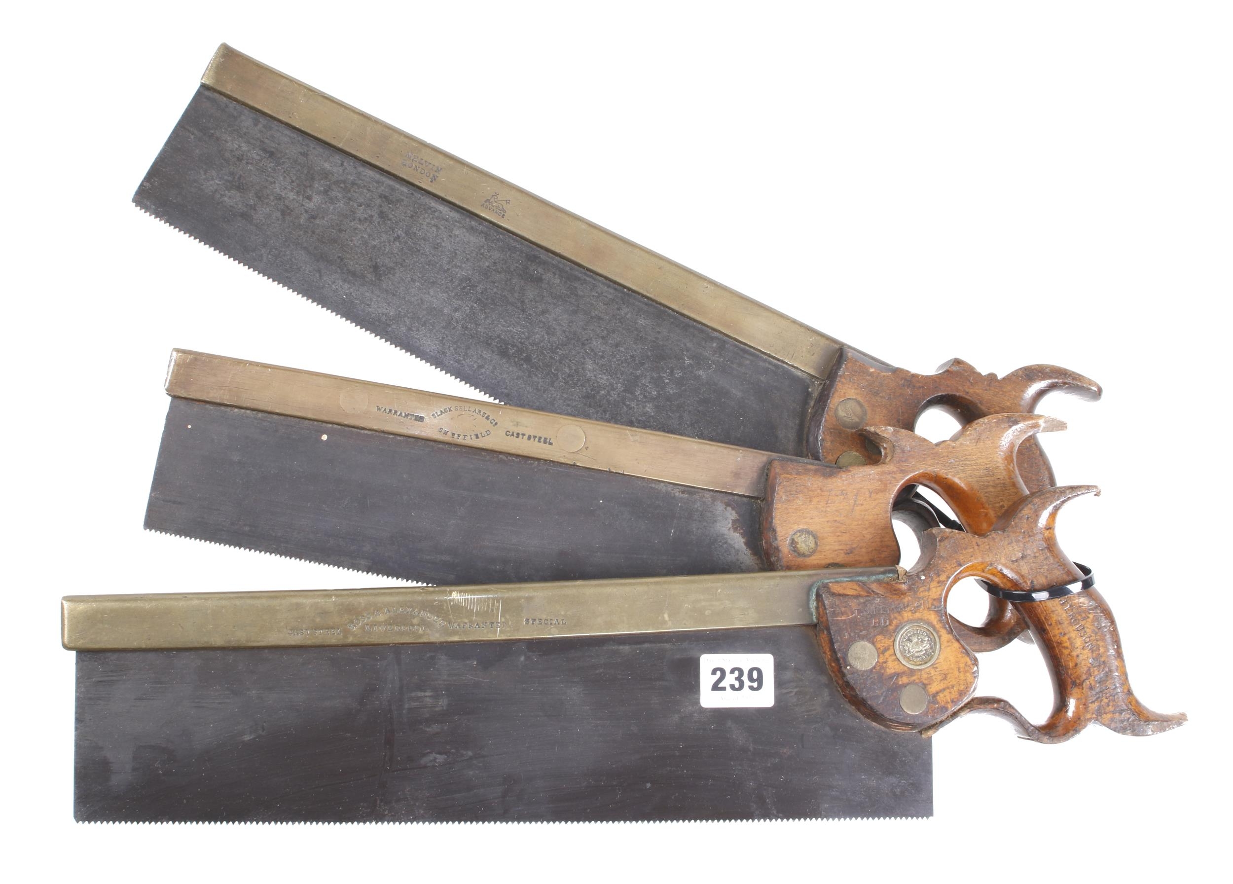 Three b/b saws by MELVIN London, SLACK & SELLARS and ROSS & ALEXANDER G+